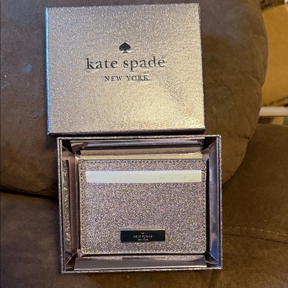 kate spade | Accessories | Kate Spade Silver Glitter Card Case | Poshmark